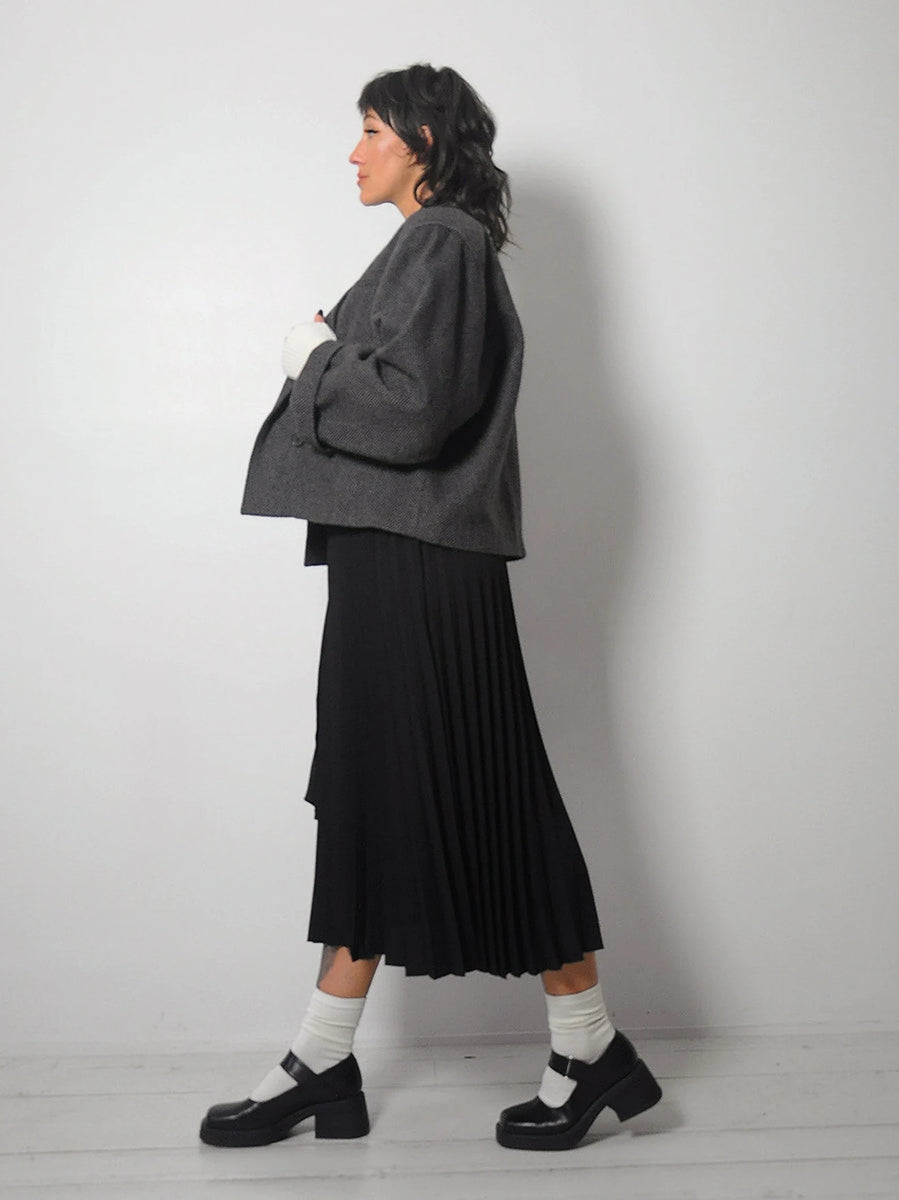 1980s Cropped Italian Wool Blazer Noirohio Vintage