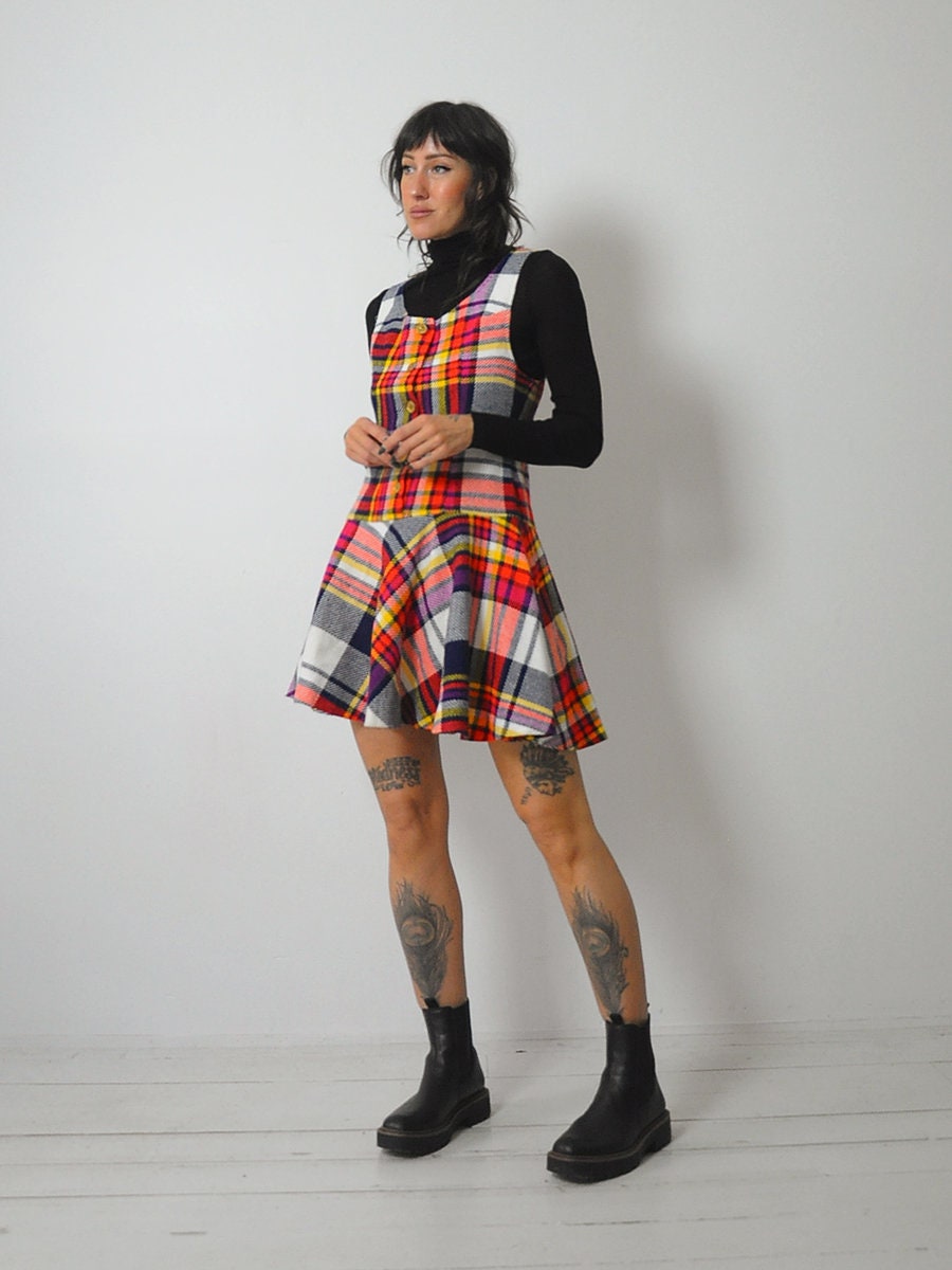 1960's Plaid Pinafore Jumper Dress – NOIROHIO VINTAGE