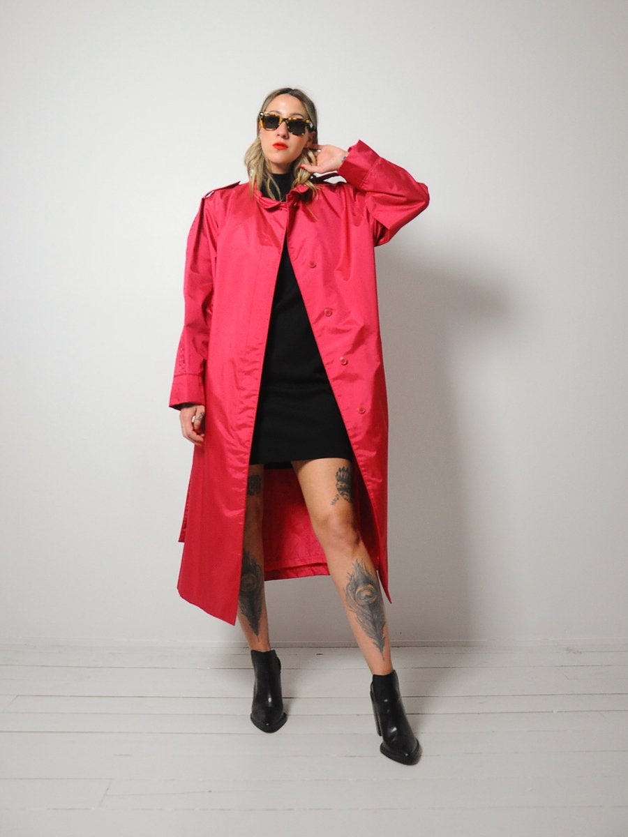 Raspberry Oversized Raincoat – NOIROHIO VINTAGE